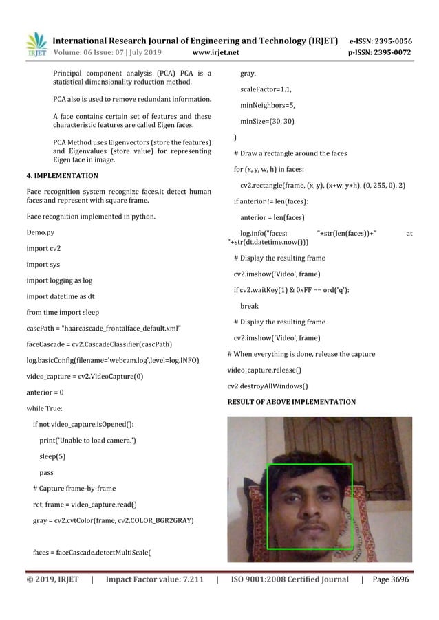 IRJET- A Review on Face Detection and Expression Recognition | PDF