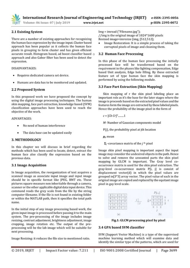 IRJET- Facial Expression Recognition using GPA Analysis | PDF