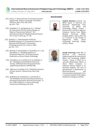 IRJET- Electric Power Distribution Network Performance Assessment based ...