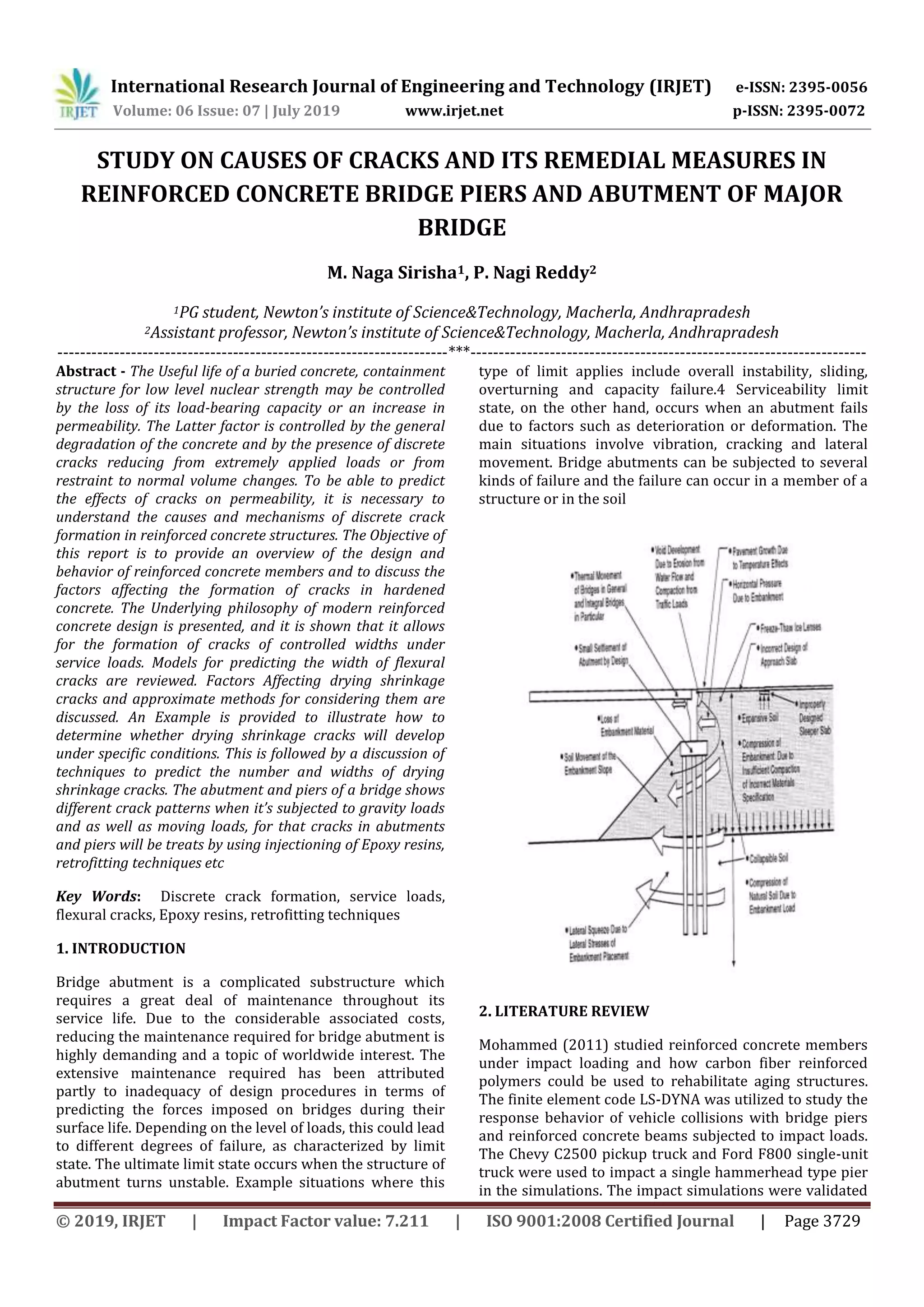 IRJET- Study on Causes of Cracks and its Remedial Measures in ...
