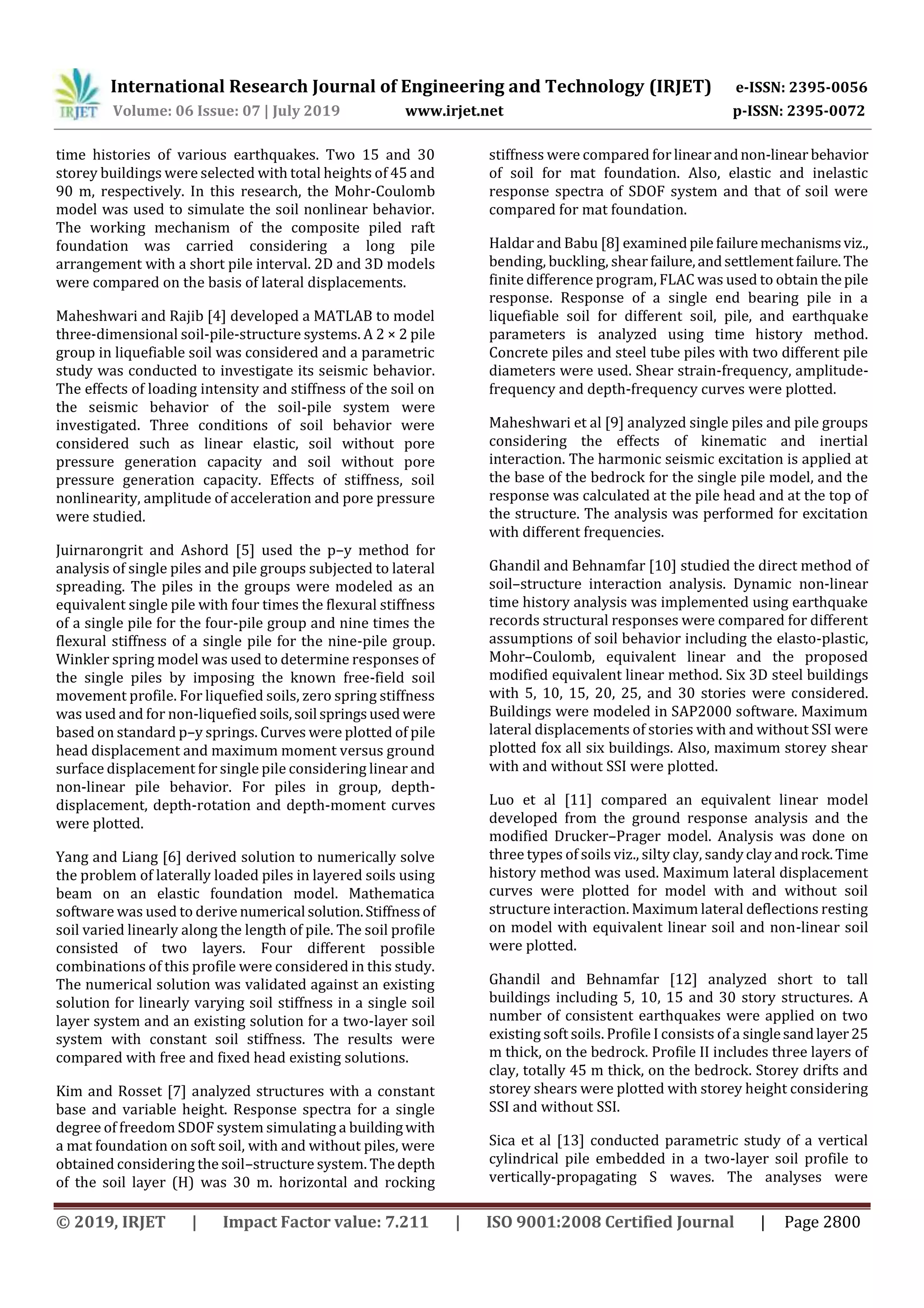 IRJET- A Review on Dynamic Analysis of RCC Building Considering Soil Structure Interaction | PDF ...