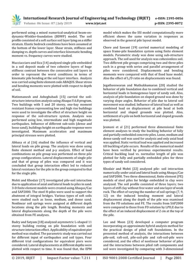 IRJET- A Review on Dynamic Analysis of RCC Building Considering Soil Structure Interaction | PDF