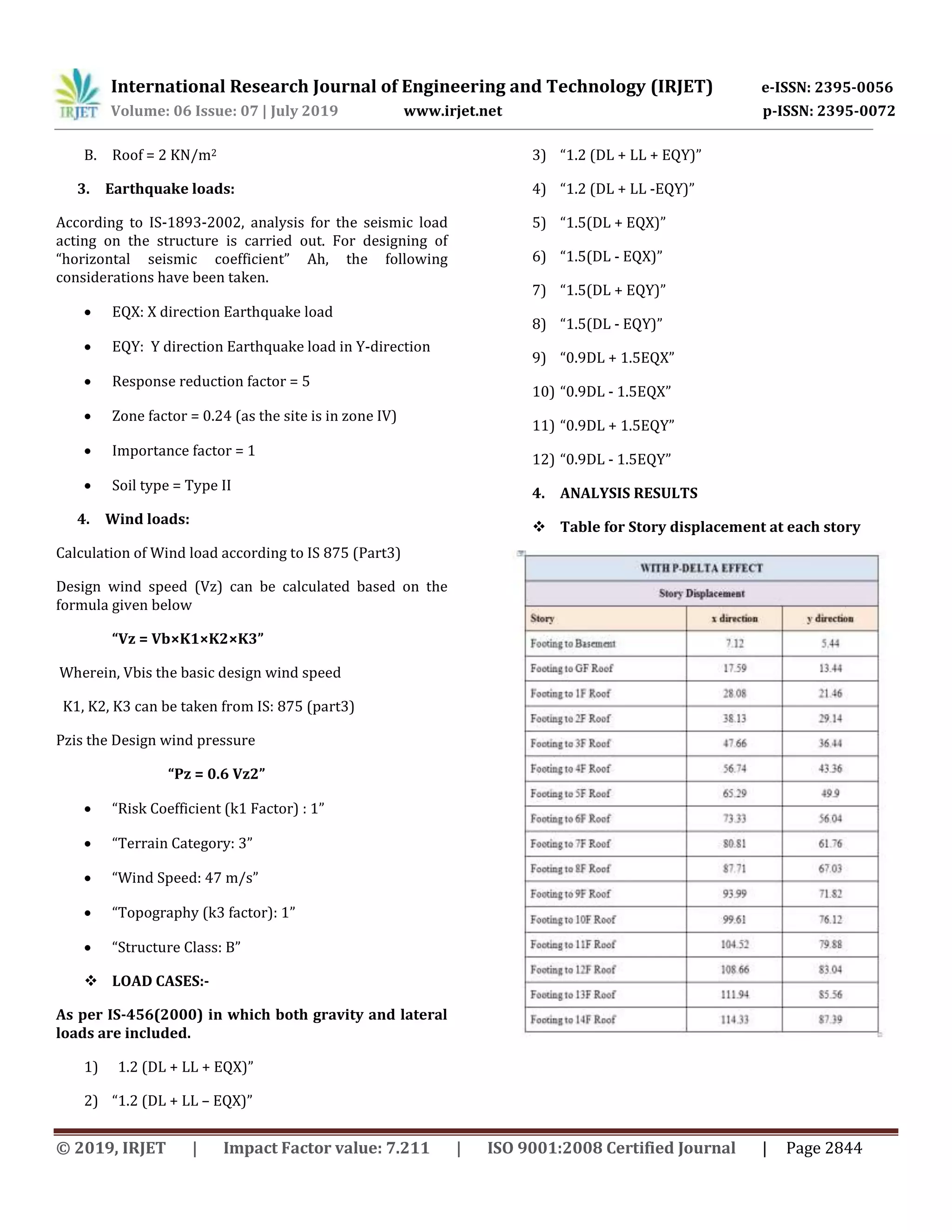 IRJET- Analysis of P-Delta Effect on High Rise Building | PDF