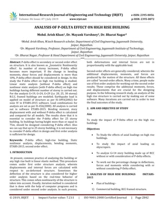 IRJET- Analysis of P-Delta Effect on High Rise Building | PDF