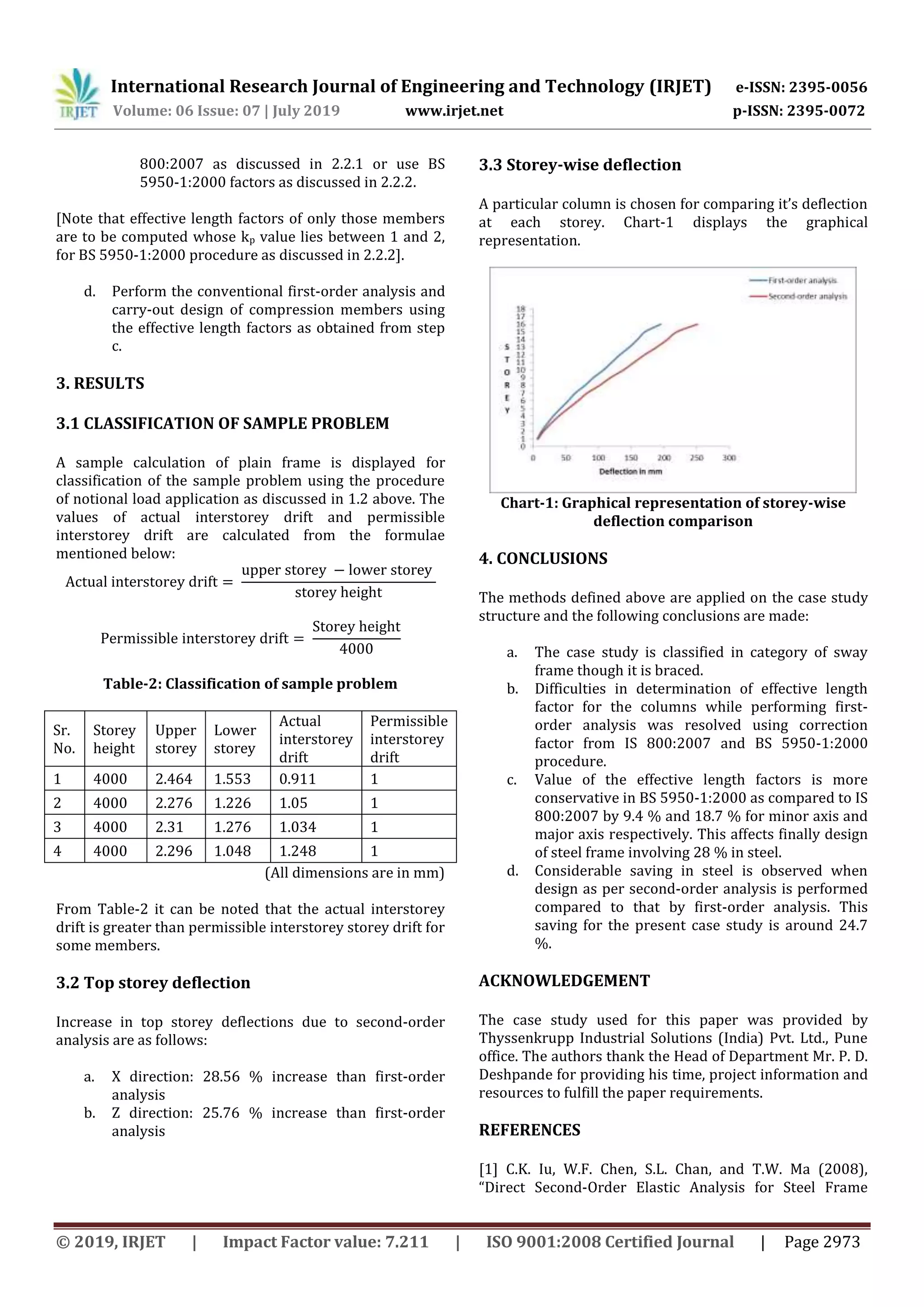 IRJET- Design of High Rise Steel Structure using Second-Order Analysis | PDF