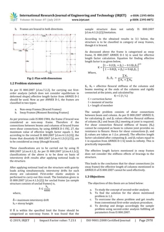 IRJET- Design of High Rise Steel Structure using Second-Order Analysis | PDF