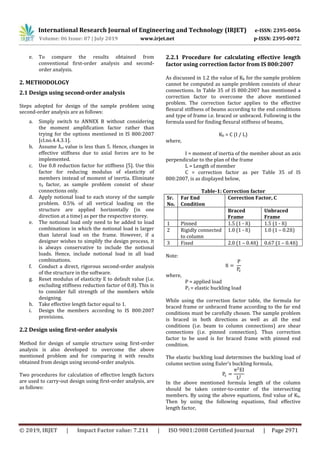 IRJET- Design of High Rise Steel Structure using Second-Order Analysis | PDF