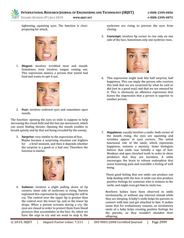 Irjet Real Time Facial Expression Detection Using Svd And Eigen Vector