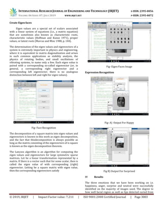 IRJET- Real Time Facial Expression Detection using SVD and Eigen Vector | PDF