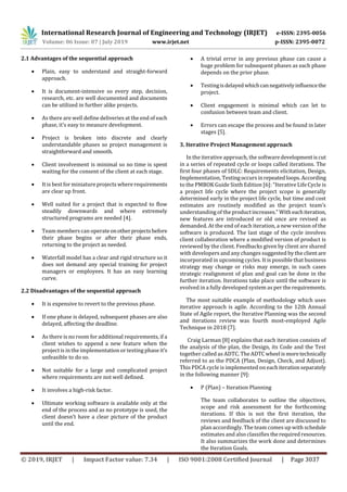 IRJET- Comparative Analysis between Sequential and Iterative Project ...