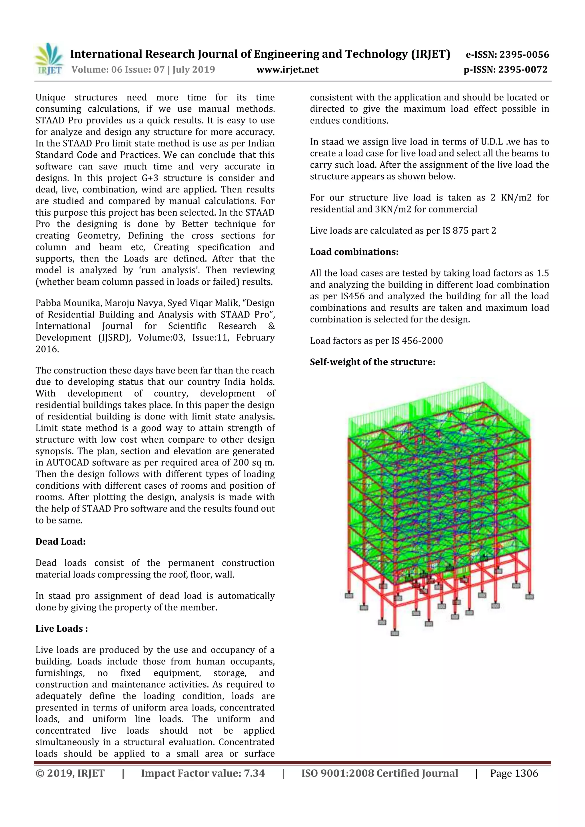Irjet Design And Structural Analysis Of Multi Storey Building Both Commercial And Residential