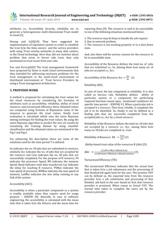 IRJET- Trust Value Calculation for Cloud Resources | PDF