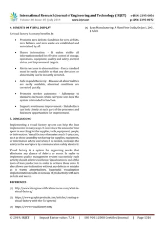 IRJET- A Review Paper on Visual Factory | PDF