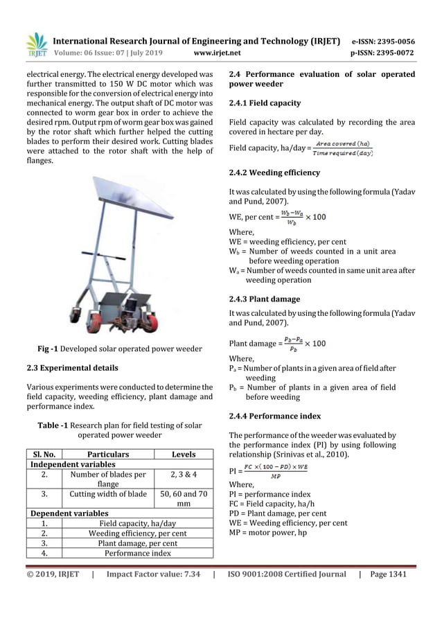 Irjet Development And Performance Evaluation Of Solar Operated Power
