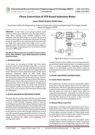 IRJET- Phase Conversion of VFD based Induction Motor | PDF