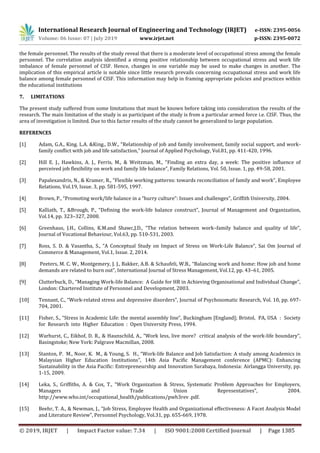 IRJET- Relationship of Work-Life Balance with Occupational Stress among ...