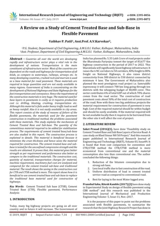 IRJET- A Review on a Study of Cement Treated Base and Sub-Base in ...