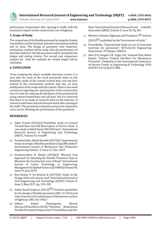 IRJET- A Review on a Study of Cement Treated Base and Sub-Base in ...