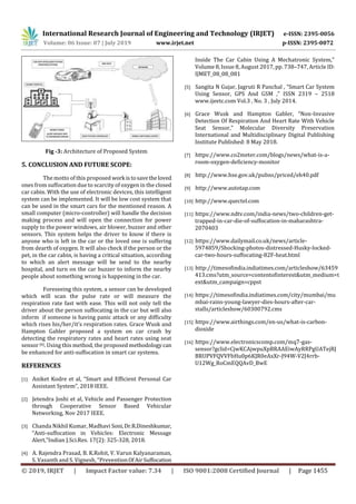 IRJET- IoT based Intelligent Car System for Preventing Suffocation in Closed Car Cabin using ...