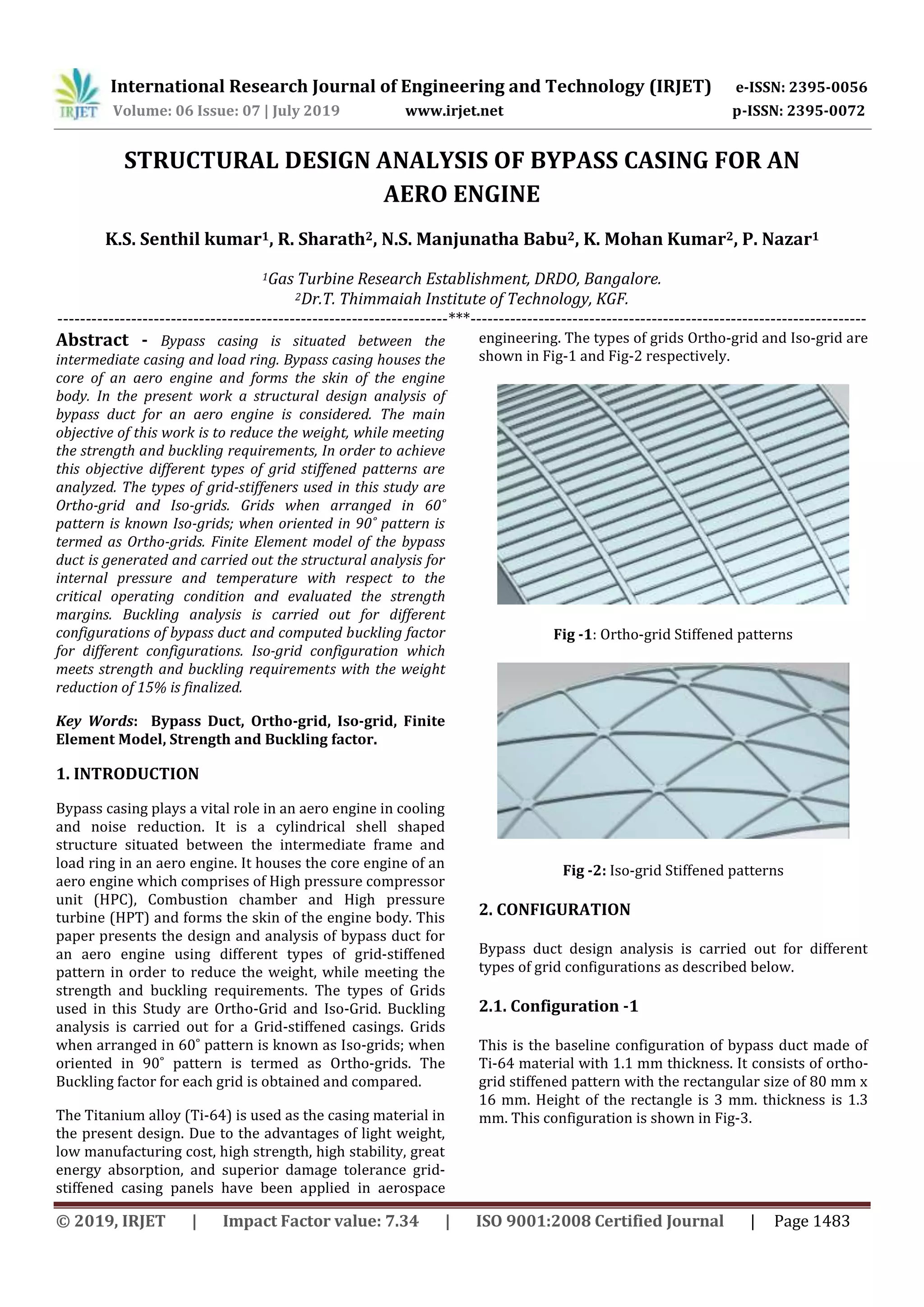 IRJET- Structural Design Analysis of Bypass Casing for an Aero Engine | PDF