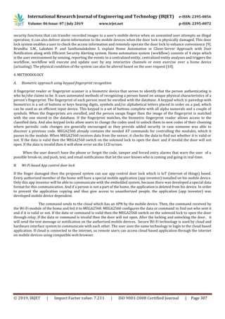 IRJET- Design and Implementation of Smart Home Security System based on ...