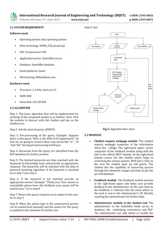 IRJET- Development of College Enquiry Chatbot using Snatchbot | PDF