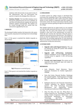 IRJET- Development of College Enquiry Chatbot using Snatchbot | PDF