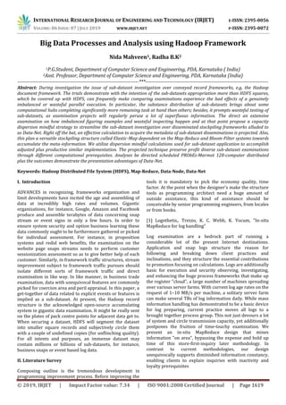 IRJET- Big Data Processes and Analysis using Hadoop Framework | PDF