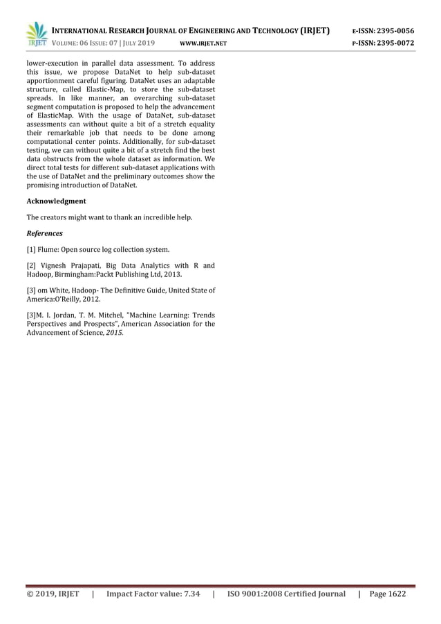Irjet Big Data Processes And Analysis Using Hadoop Framework Pdf