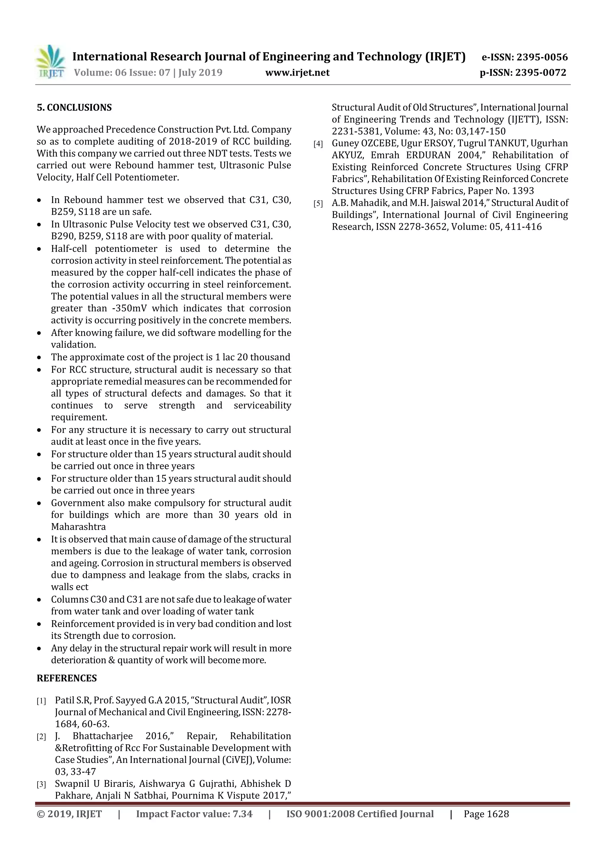 IRJET- Structural Auditing of RCC Building | PDF