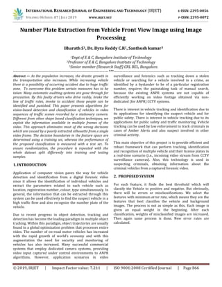 IRJET- Number Plate Extraction from Vehicle Front View Image using ...