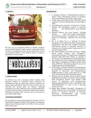 IRJET- Number Plate Extraction from Vehicle Front View Image using ...