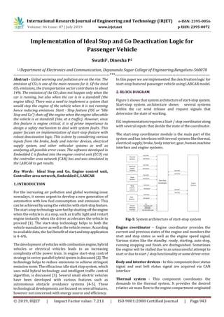 IRJET- Implementation of Ideal Stop and Go Deactivation Logic for ...