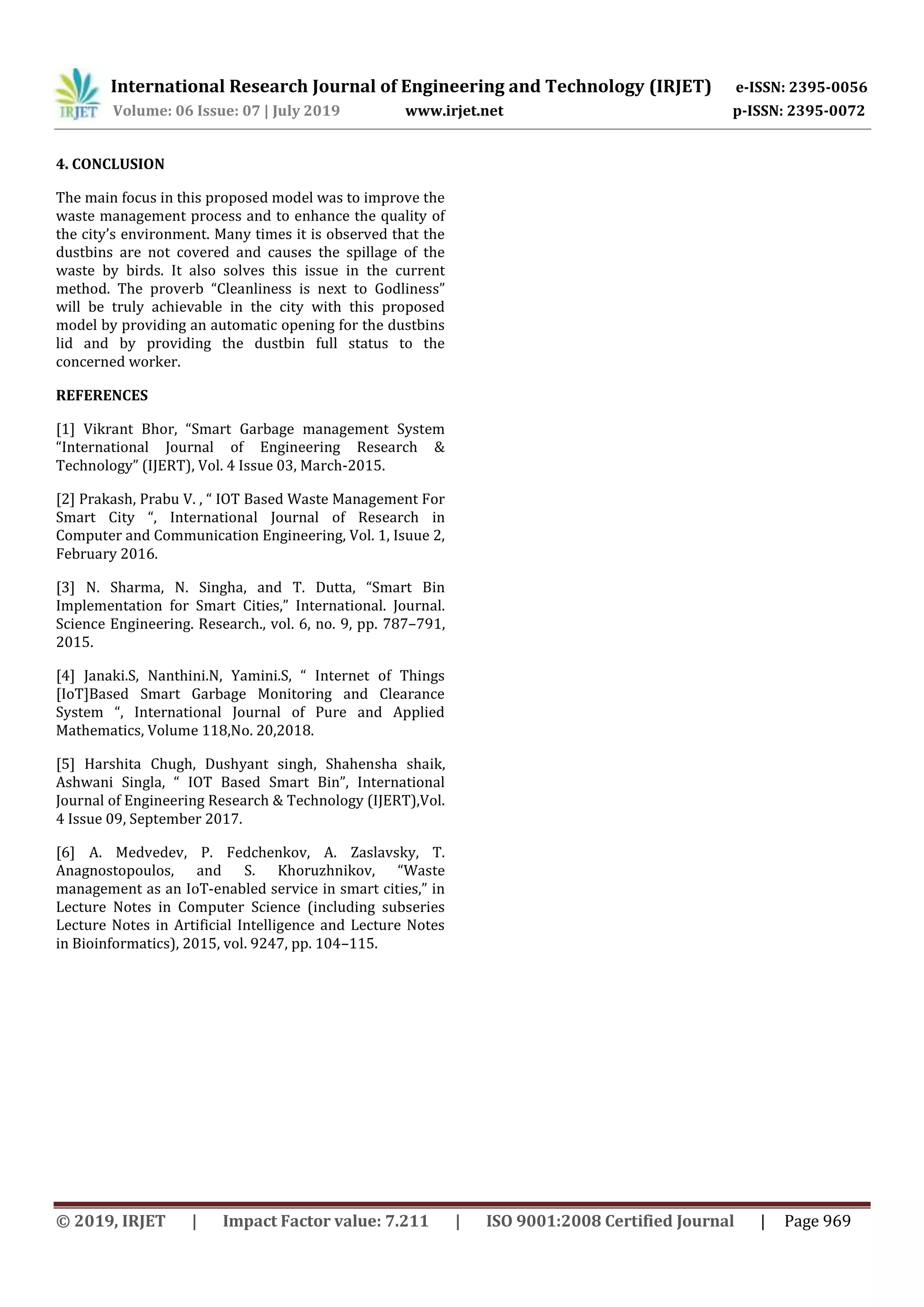 IRJET- Smart Dustbin for Efficient Waste Management | PDF