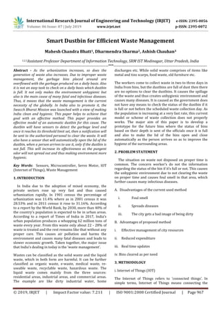 IRJET- Smart Dustbin for Efficient Waste Management | PDF