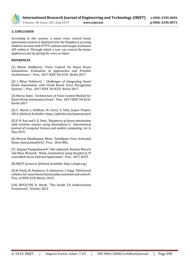 IRJET- Web based Solution for Smart Home Functionality Extension and Control, using Artificial ...