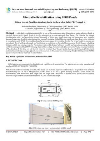 IRJET- Affordable Rehabilitation using GFRG Panels | PDF