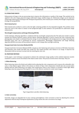 IRJET- Improving Interpretability of an Underwater using Undecimated Wavelet Transform | PDF