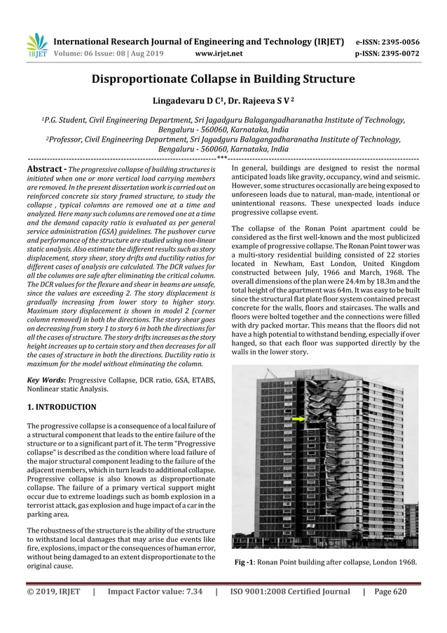 IRJET- Disproportionate Collapse in Building Structure | PDF