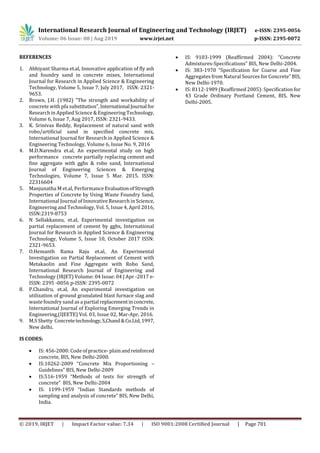 IRJET- Experimental Study on Partial Replacement of Cement by GGBS and ...