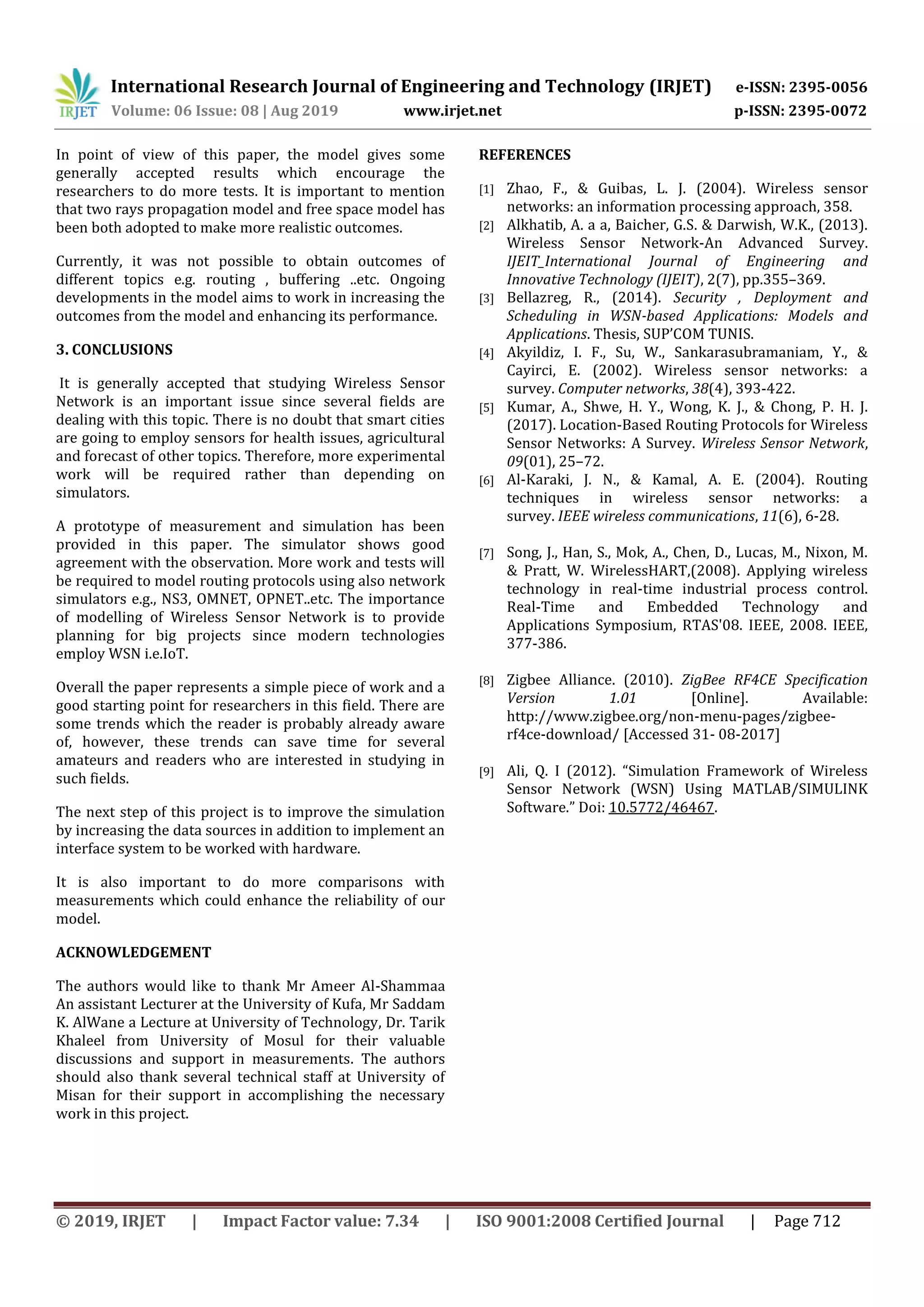 IRJET- Study of Wireless Sensor Network using a Matlab based Simulator | PDF
