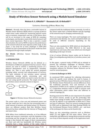 IRJET- Study of Wireless Sensor Network using a Matlab based Simulator ...