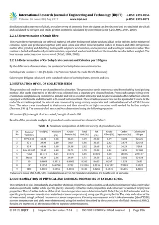 IRJET- Assessment of Proximate Composition of Groundnut Seeds and ...