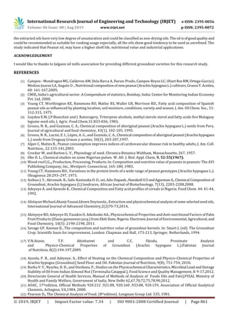 IRJET- Assessment of Proximate Composition of Groundnut Seeds and Characterisation of their ...