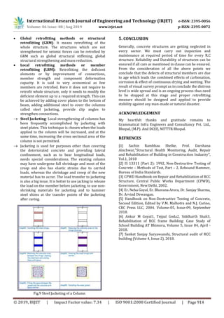 IRJET- Review on Restrengthening of Existing R.C Structure with Consideration of Structure Audit ...