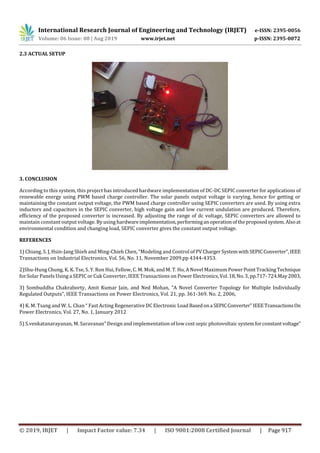 IRJET- Design Photovoltaic System with Constant Output using SEPIC ...