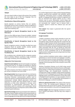 IRJET- Speech Translation System for Language Barrier Reduction | PDF