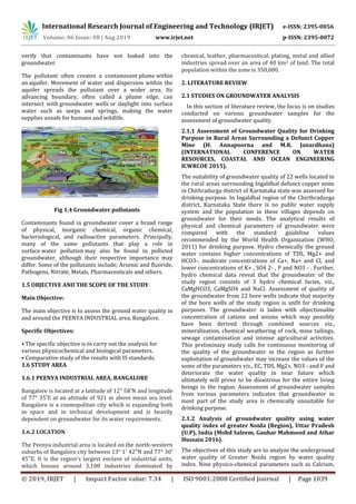 IRJET- Ground Water Analysis in and Around Peenya Industrial Area | PDF