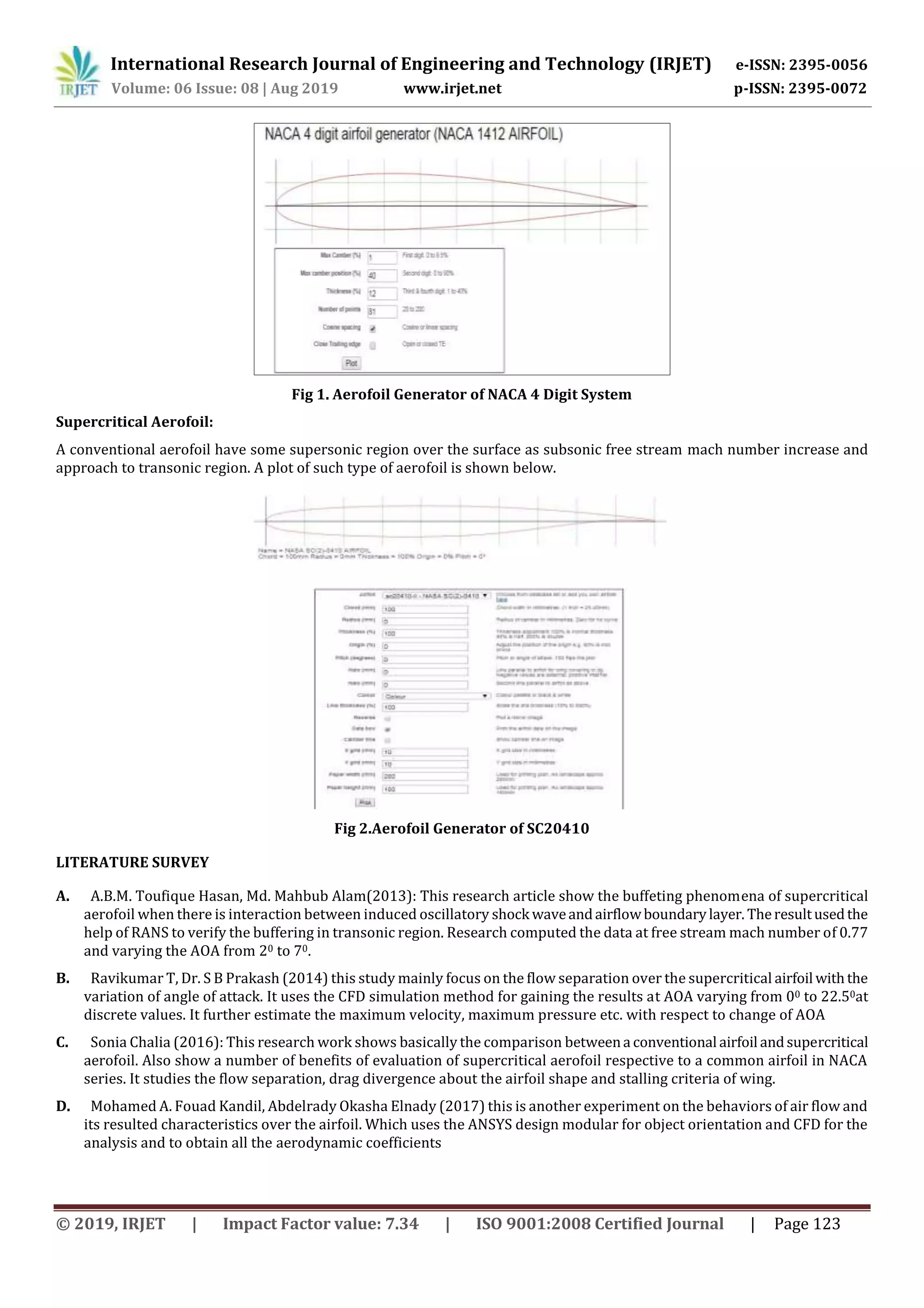IRJET- Flow Behaiviour Over Supercritical Aerofoil Respective to NACA Aerofoil | PDF