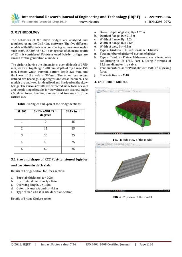 IRJET- Static and Dynamic Behaviour of Post Tensioned Skew Bridges by using FEM Techniques | PDF ...
